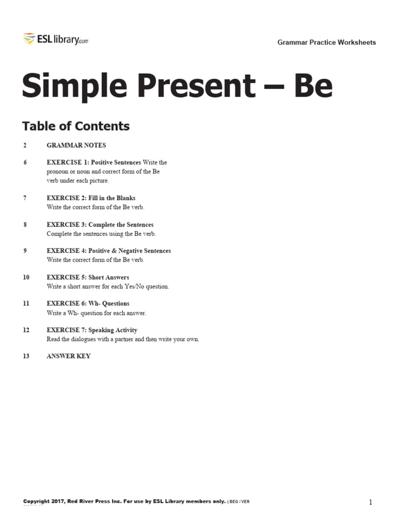 88_Simple-Present-Be_US (1) | Download Free PDF | Grammatical Number ...