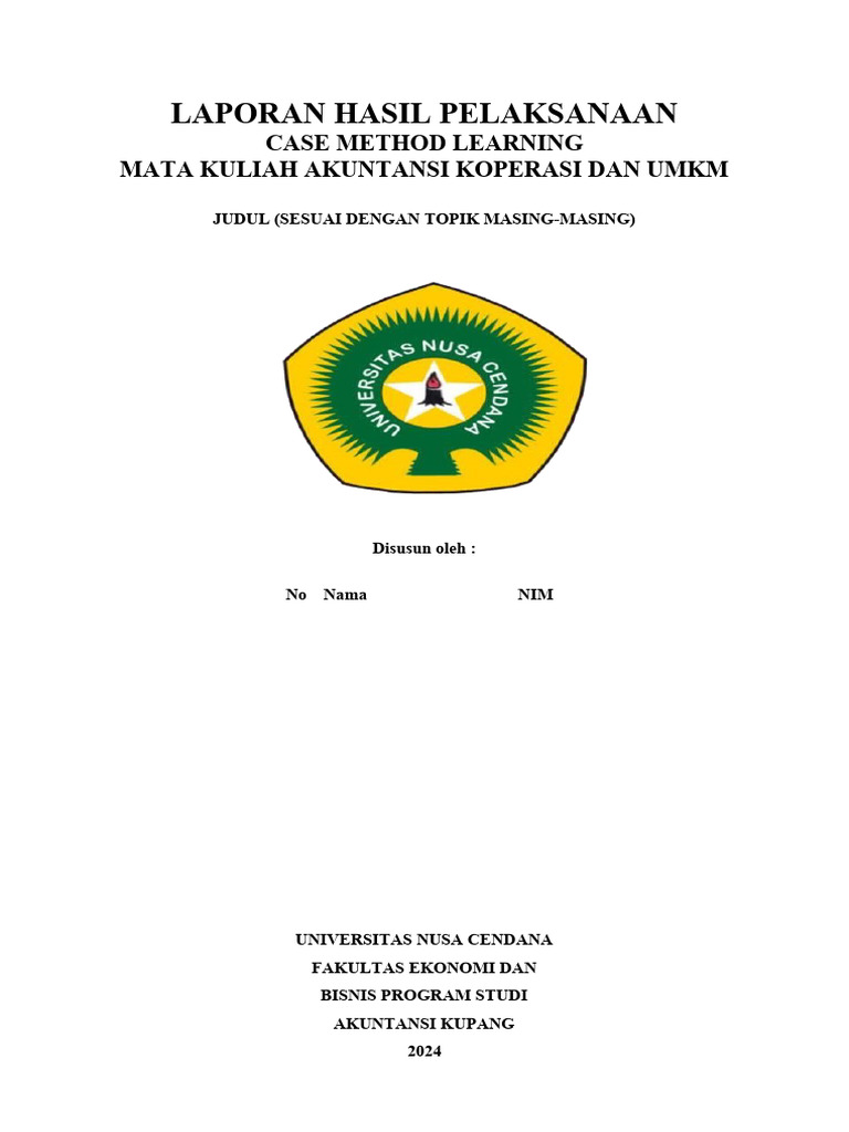 Template Laporan Case Method AktKopUMKM 2024 | PDF | Seni | Komputer