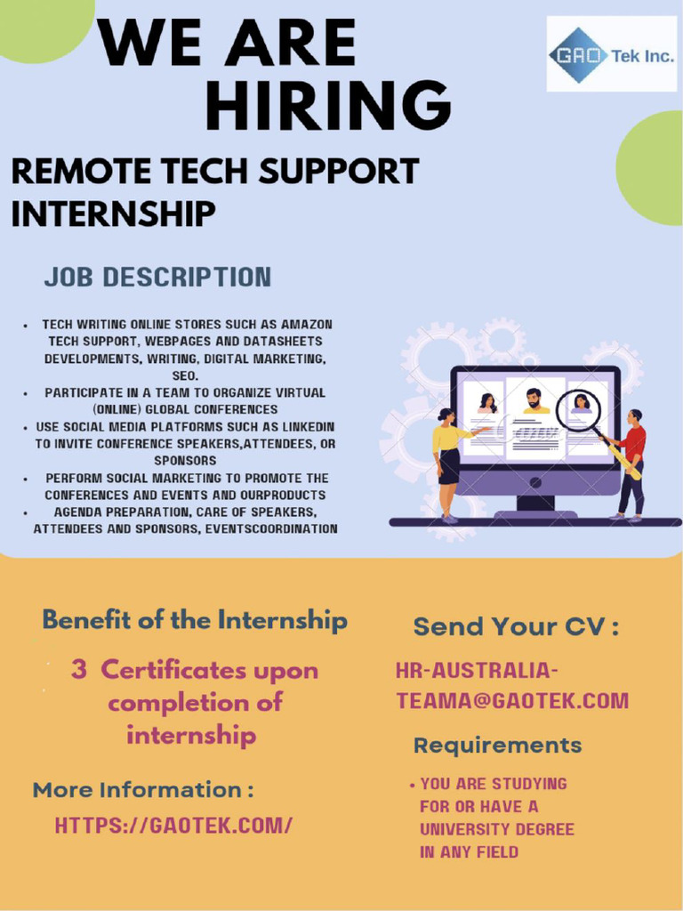 Job Flyer-Tech Support Intern Poster | PDF
