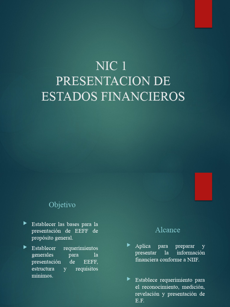 NIC 1 | PDF | Estado financiero | normas internacionales de INFORMACION FINANCIERA