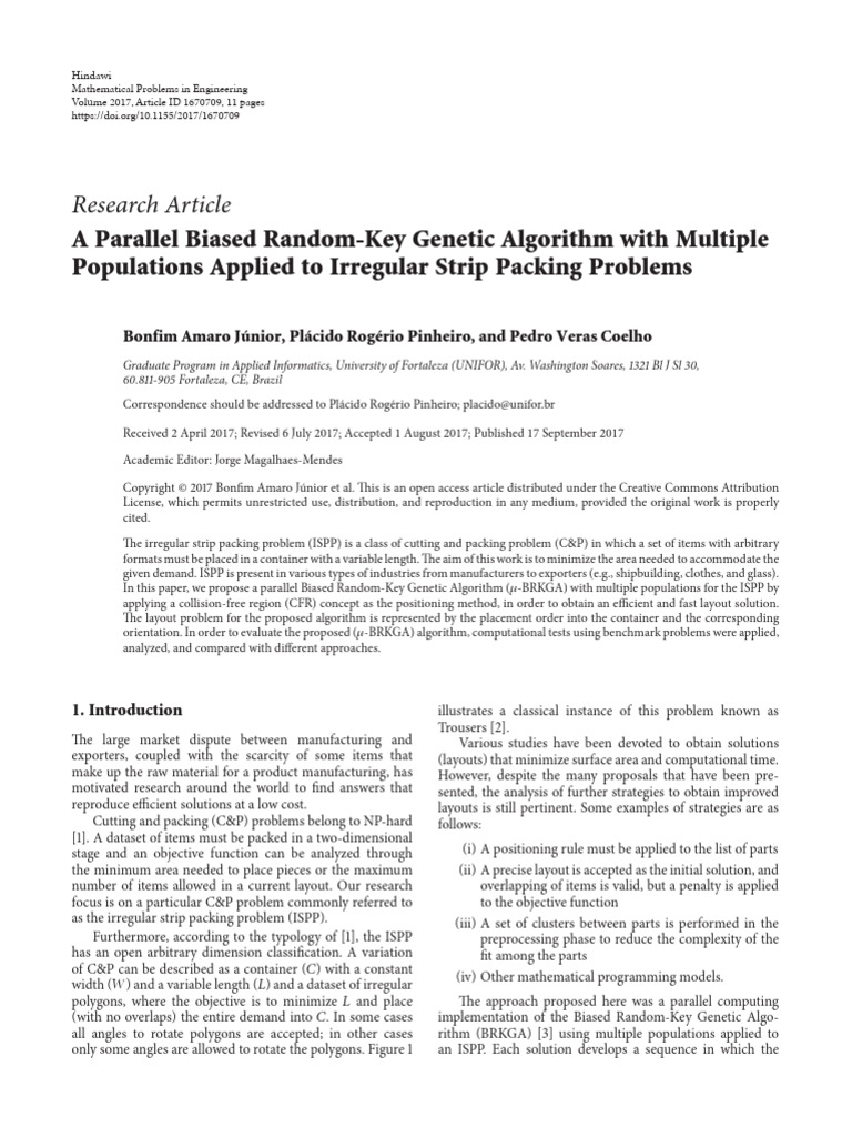 A Parallel Biased Random-Key Genetic Algorithm Wit | PDF | Mathematical Optimization | Linear ...