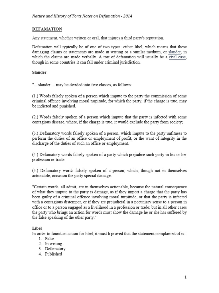 Understanding Defamation: Libel and Slander | PDF | Defamation | Public Law