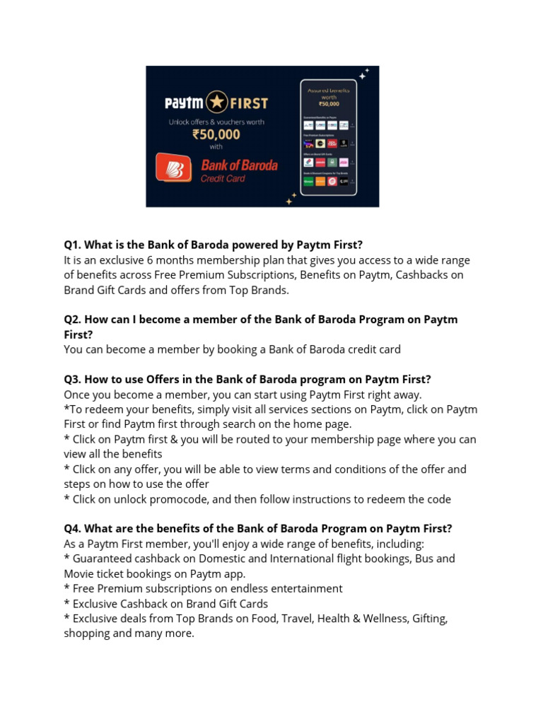 Bank of Baroda Program FAQ | PDF | Credit Card | Service Industries