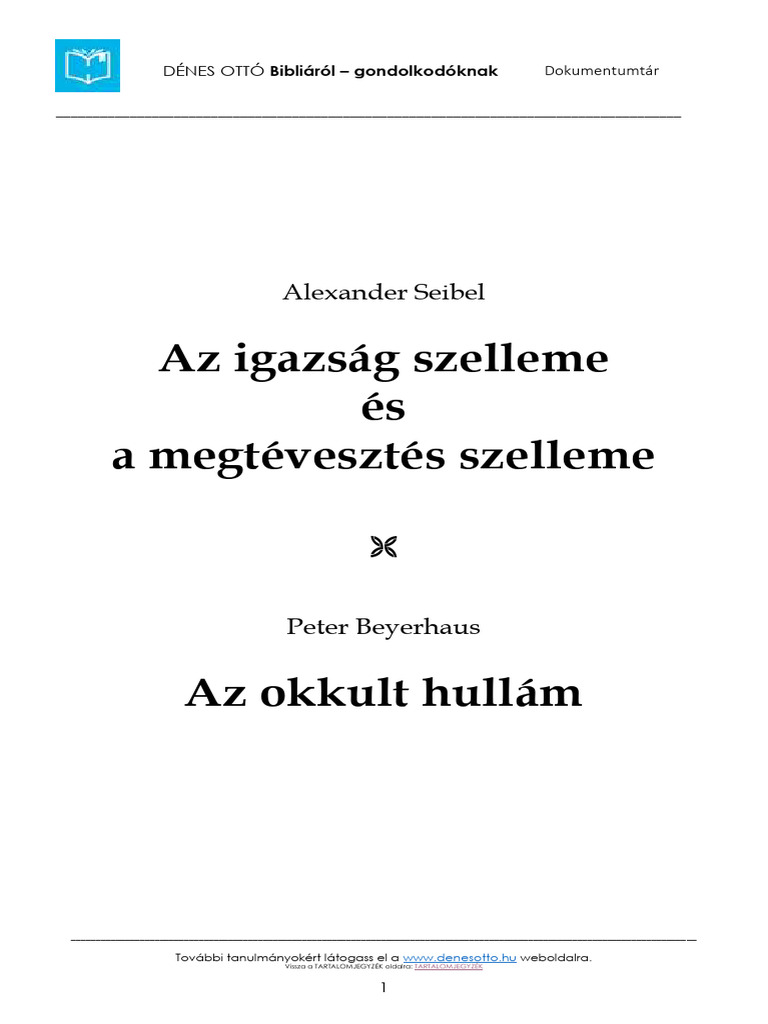 Alexander Seibel Az Igazsag Szelleme Es A Megtevesztes Szelleme Peter ...