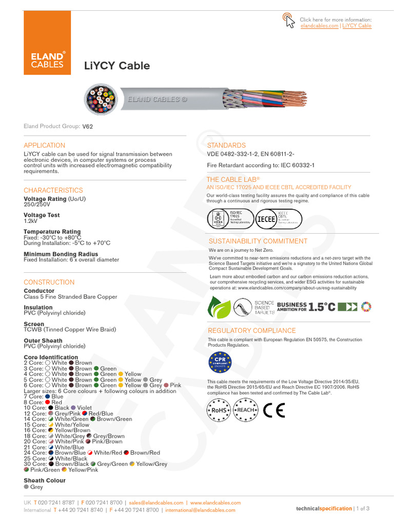 liycy-cable-1 | Download Free PDF | Electricity | Electrical Engineering