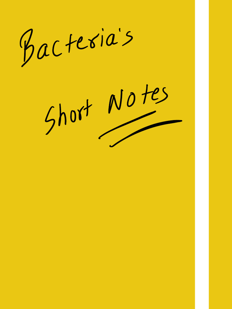 Bacteria's Short Notes | Download Free PDF | Leprosy | Microbiology