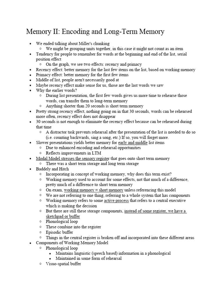 Memory II | PDF | Memory | Long Term Memory