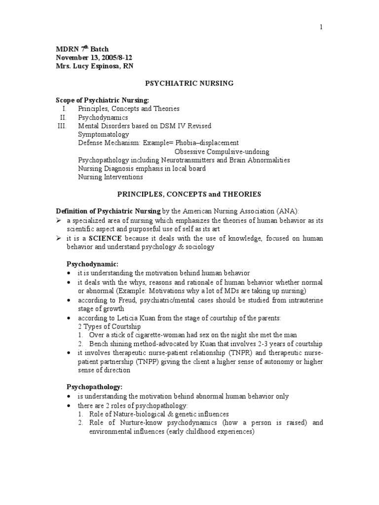 Psychiatric Nursing | PDF | Psychotherapy | Psychiatric And Mental ...