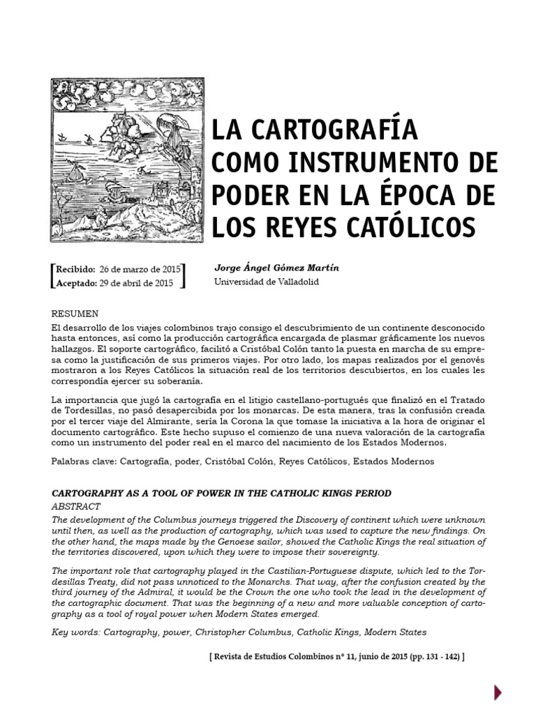 La Cartografia Como Instrumento de Poder | PDF | Cristobal colon | Mapa