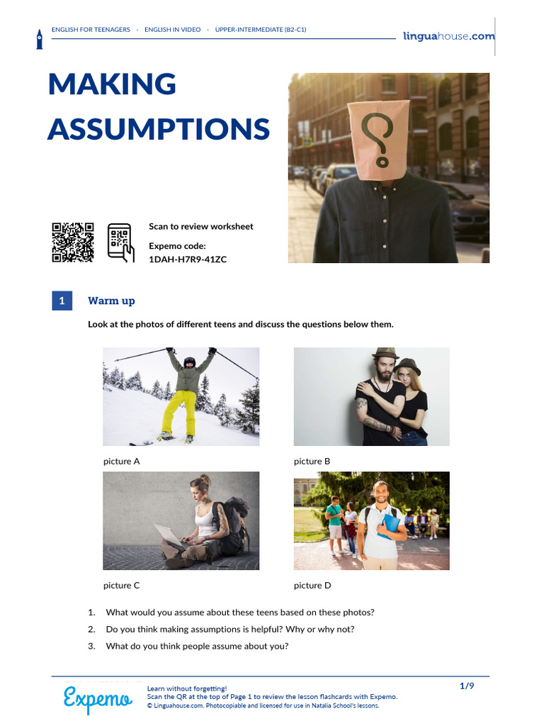English Lesson: Making Assumptions | PDF | Human Communication ...