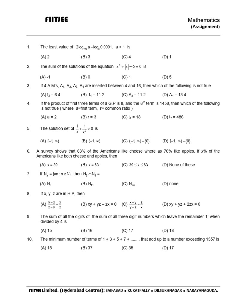 Math Assignment - MST | PDF | Algebra | Elementary Mathematics