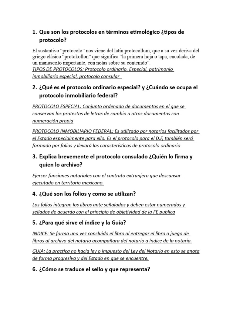 Protocolo Ordinario Notarial: Tipos y Funciones | PDF | Derecho