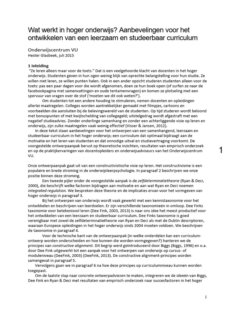 Dee Fink - Wat-Werkt-In-Hoger-Onderwijs-Juli-2015 | PDF