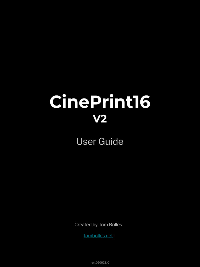CinePrint 16 V2 User Guide | PDF | Rgb Color Model | Color