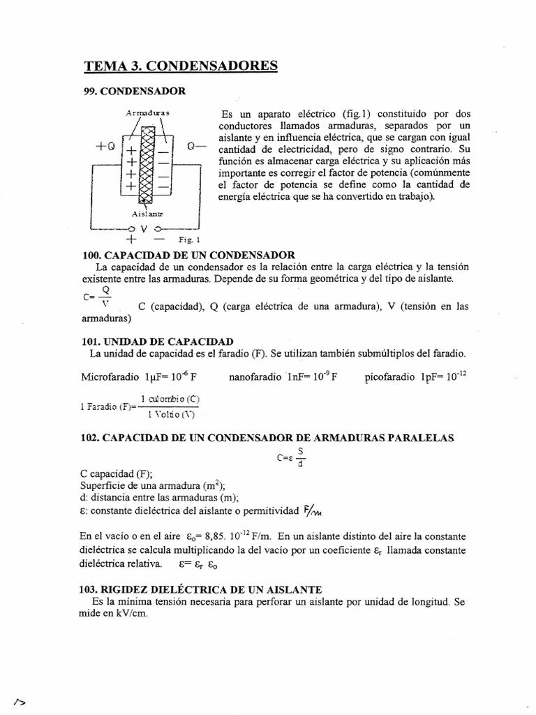Condensadores | PDF | Capacidad | Condensador
