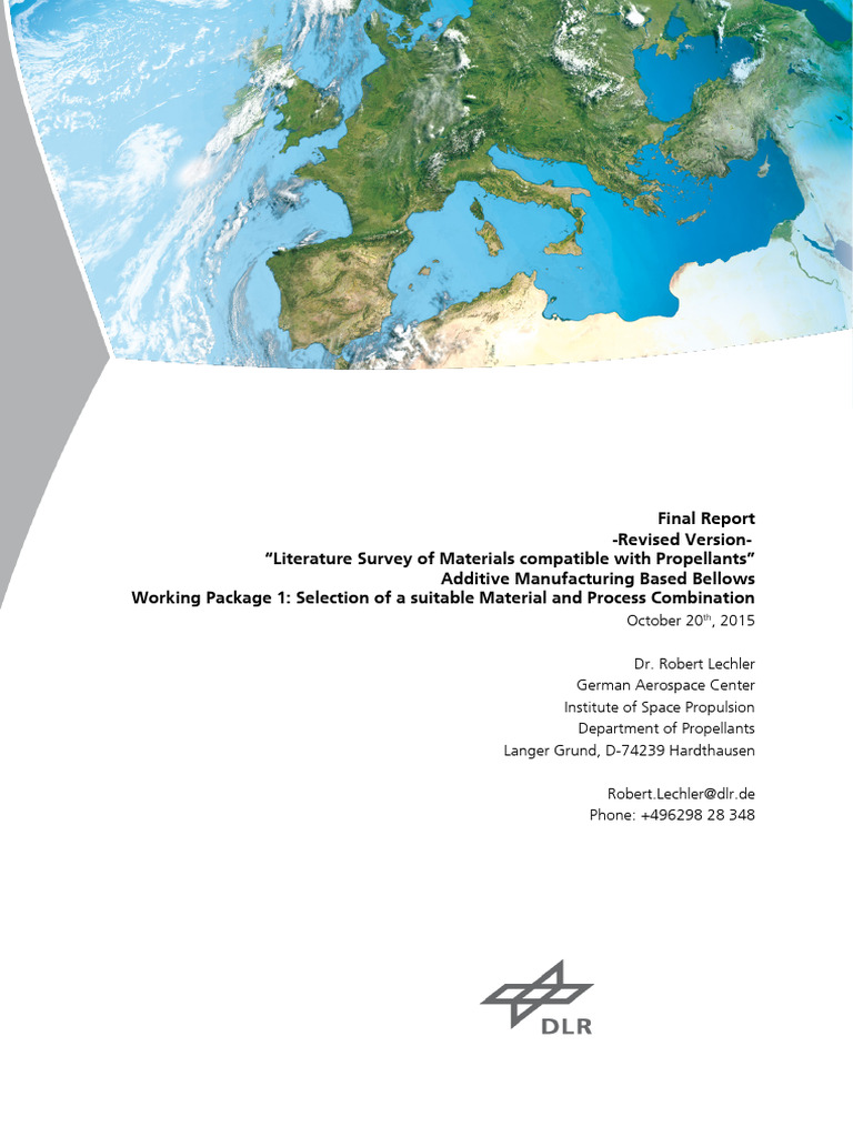 Additive Manufacturing Based Bellows T1.1 DLR Literature Survey Final ...
