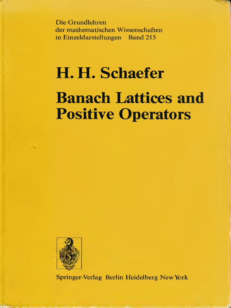 Banach Lattices and Positive Operators | PDF