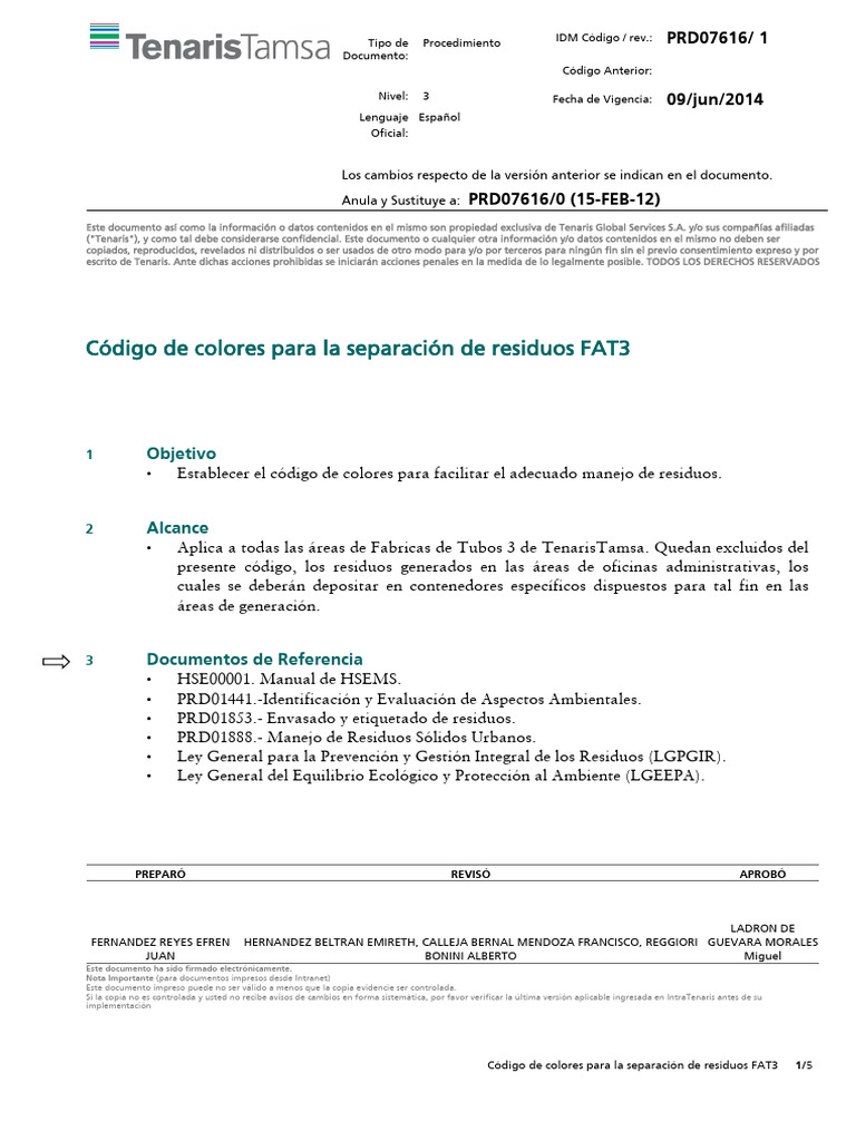 PRD07616_1 Código de Colores para la Separación de Residuos FAT3_784 | Descargar gratis PDF ...