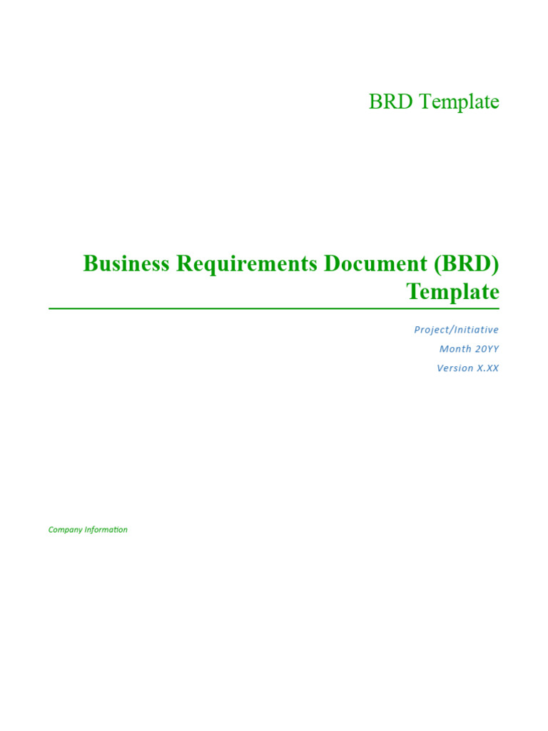 BRD-Template | Download Free PDF | Information Technology | Systems Engineering