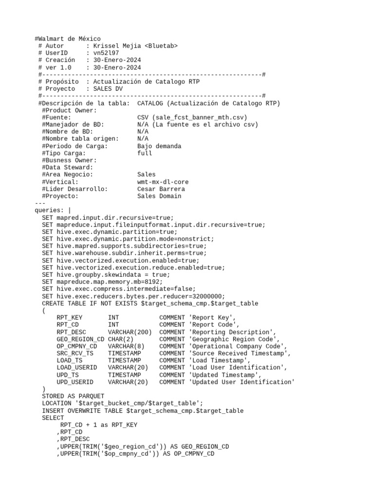Actualización Catálogo RTP Walmart | PDF | Data Management | Computing