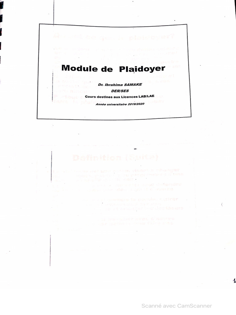 Le Plaidoyer | PDF