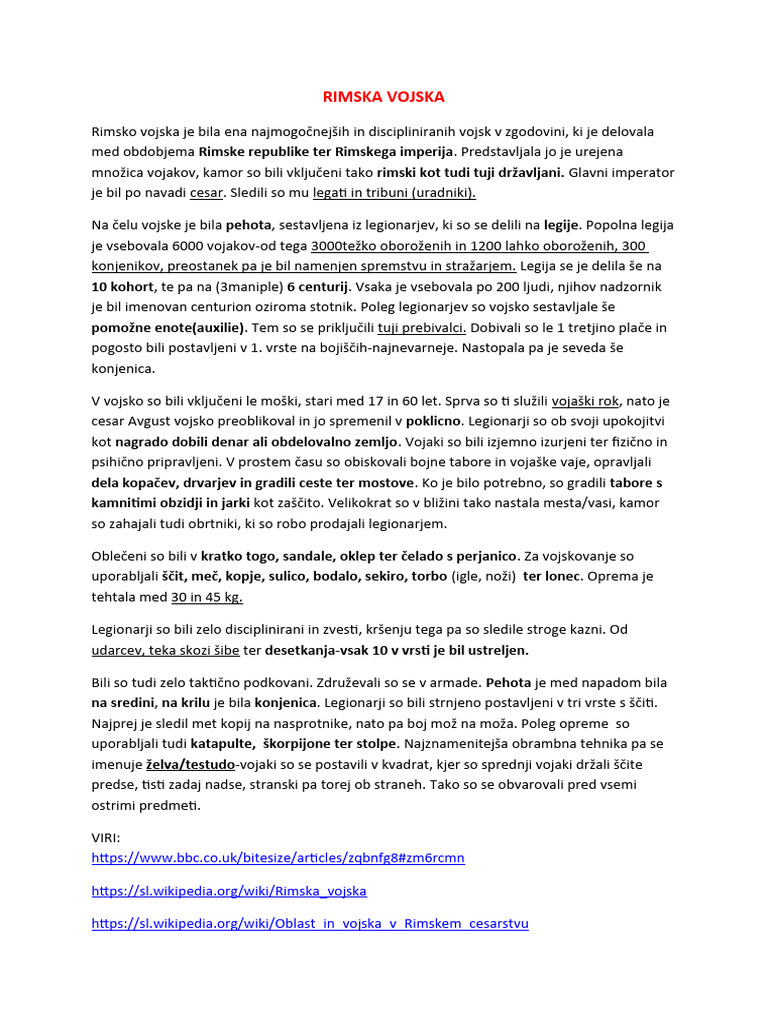 Rimska Vojska-Pnm | PDF