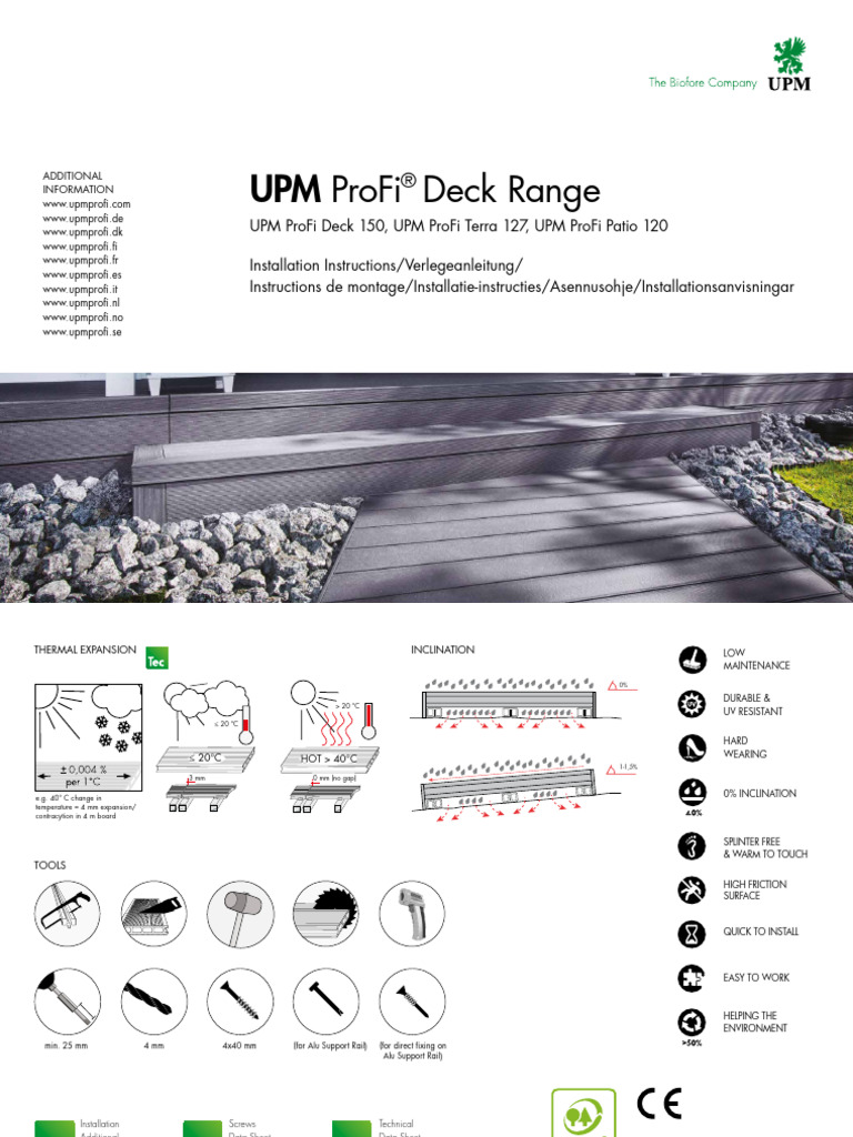 UPM ProFi Deck Asennusohje OAP2 | PDF | Thermal Expansion | Building ...