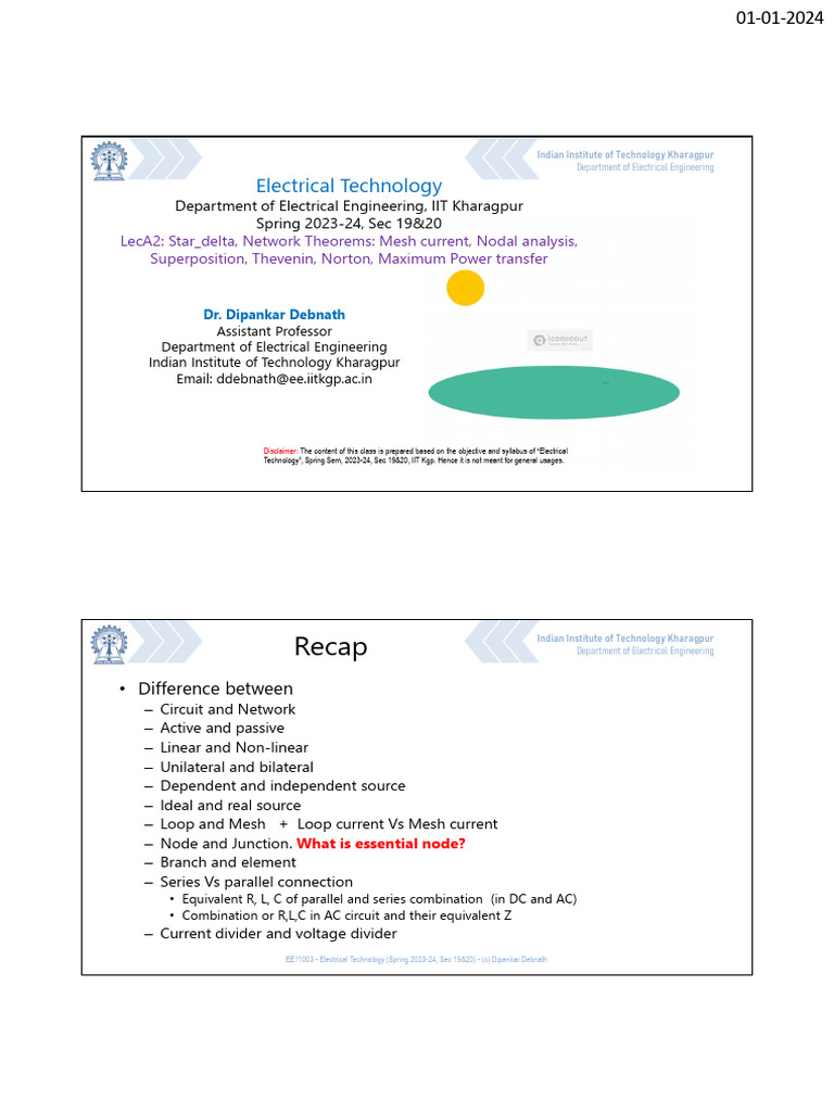 [print]LecA2_EE11003_starDELTA_Network_theorems_05-12.01.24_DDN | PDF ...