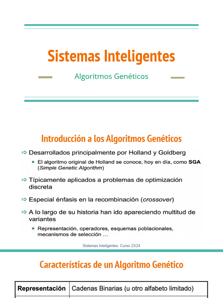 SI. T9. Algoritmos Genéticos | PDF | Algoritmo genético | Algoritmos
