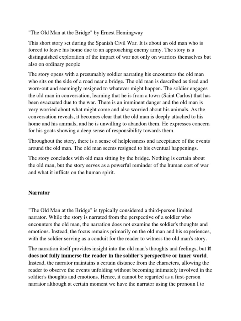 Soldier's Role in Old Man's Story | PDF | Narration