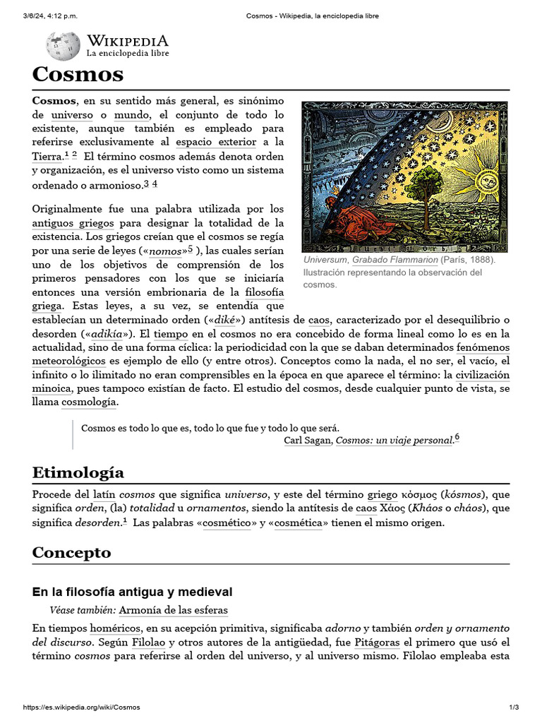 Historia y Significado del Cosmos | PDF | Cosmología | Ciencias Naturales