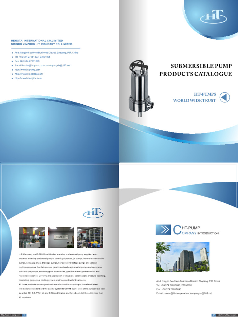 Pump Specifications and Models Overview | PDF | Pump | Electric Motor
