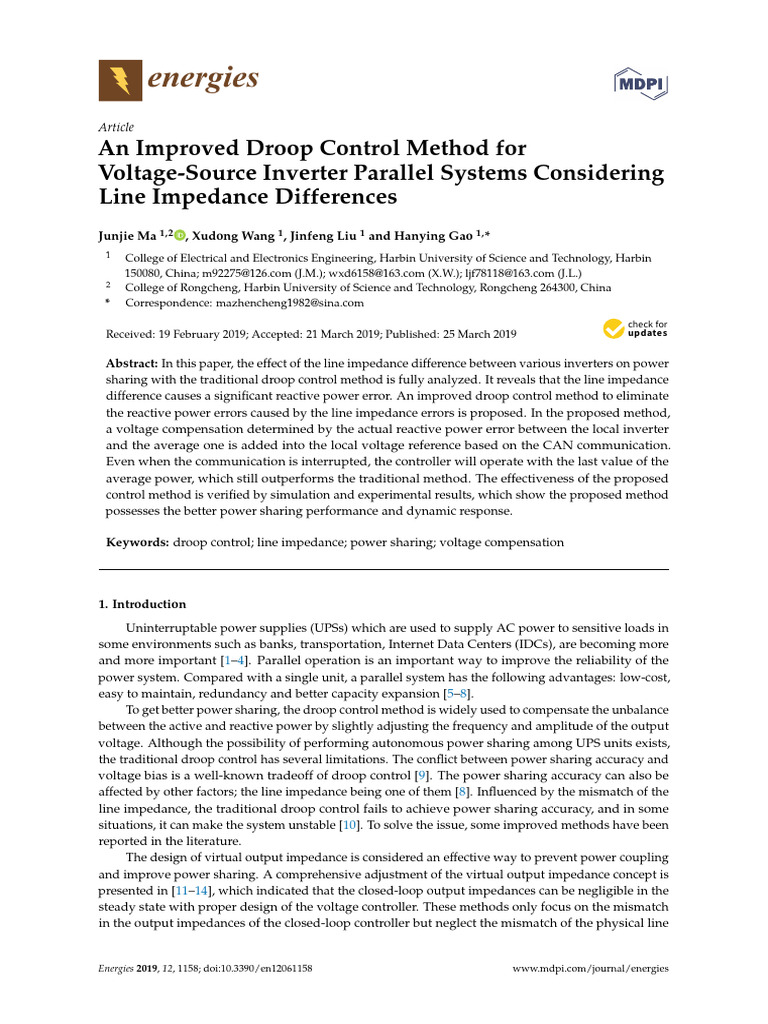 An Improved Droop Control Method For Voltage Source Inverter Parallel
