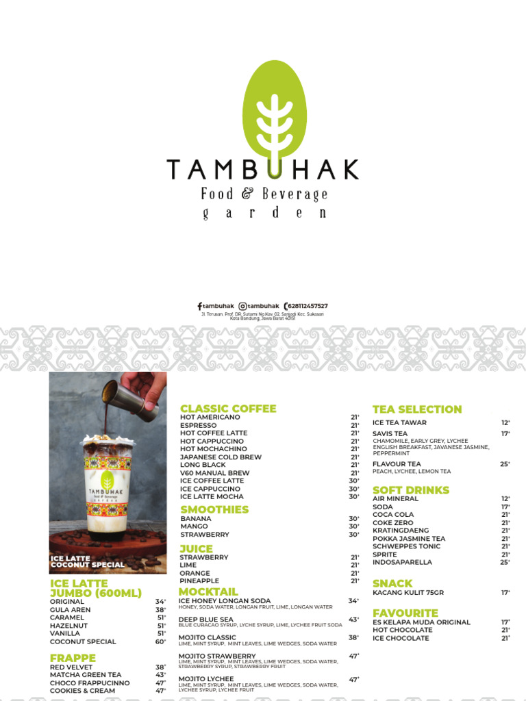 Tambuhak Menu Lanscape-1 | PDF | Soft Drink | Drink