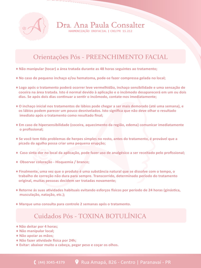 Cuidados Pós-Tratamento Estético | PDF | Doenças e distúrbios ...