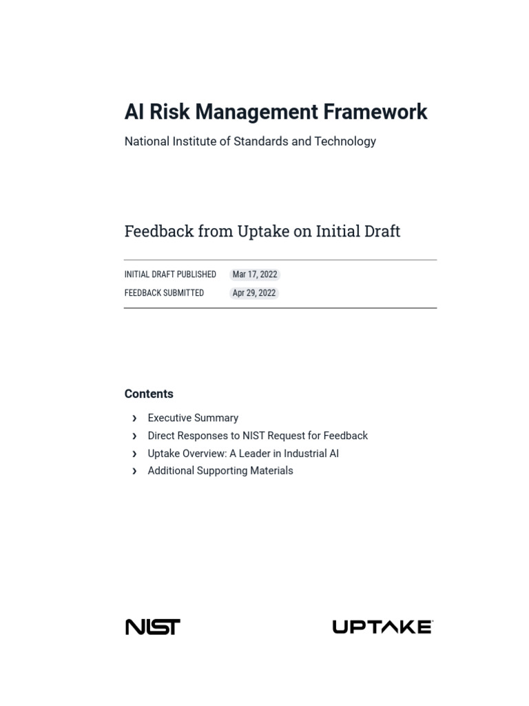 Uptake AI Risk Management | PDF | Artificial Intelligence ...