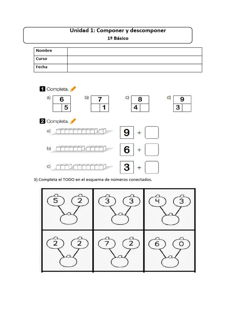 Guía Clase Matemática Componer y Descomponer | PDF