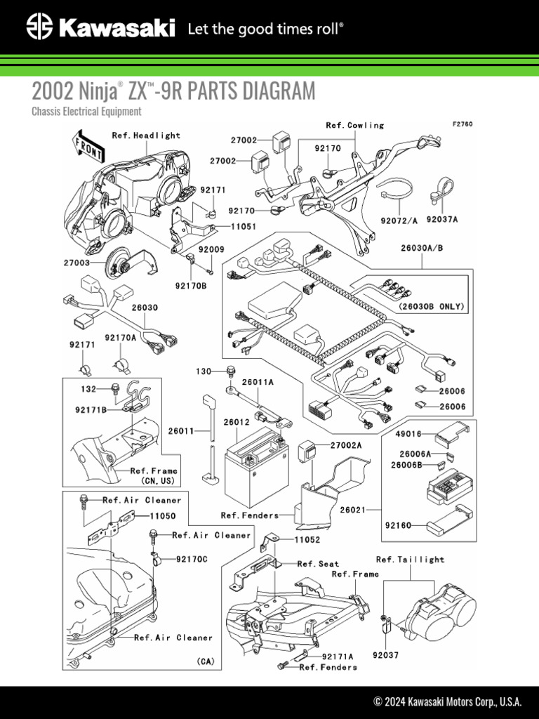 2002 Ninja® ZX™-9R Chassis Electrical Equipment | PDF | Electrical Equipment | Equipment