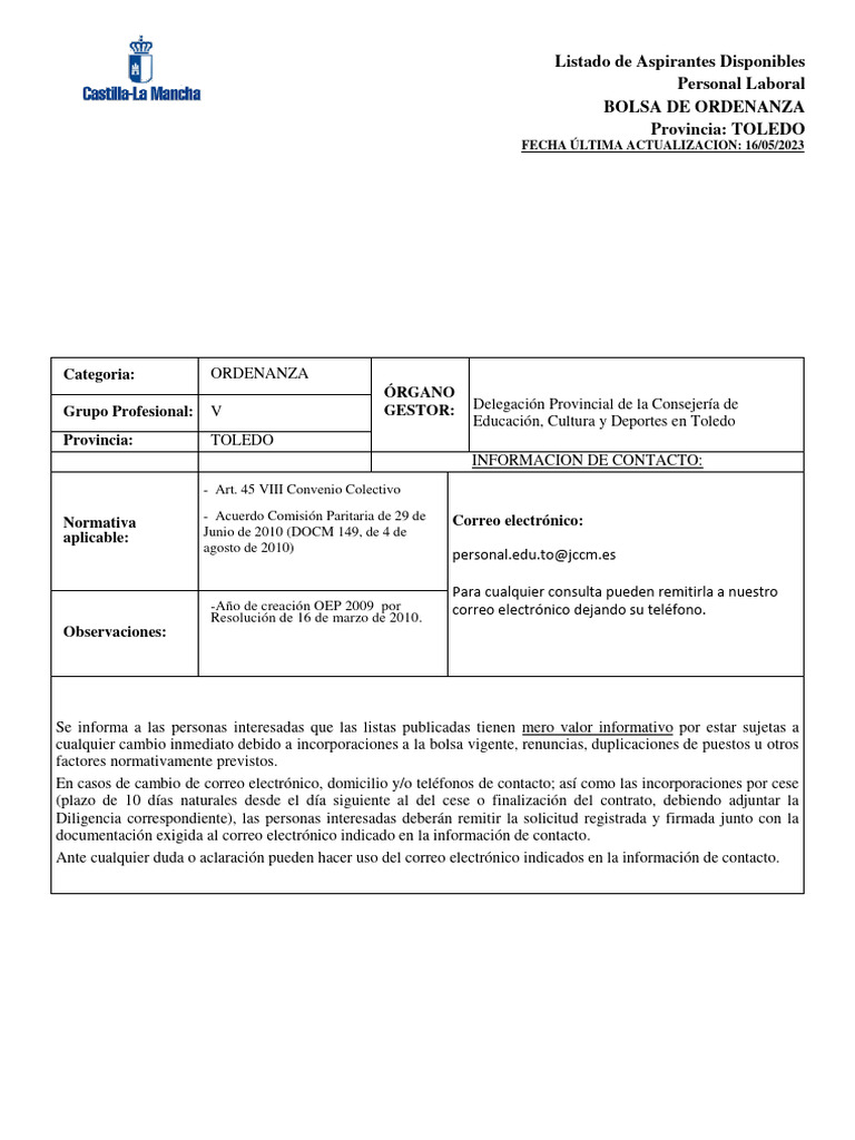 toledo_ordenanza_modelo_bolsa_laborales_jccm | PDF