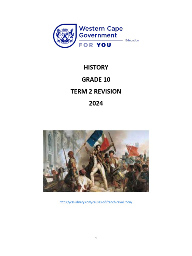 Grade 10 History Term 2 Revision Guide | PDF | Age Of Enlightenment | Taxes