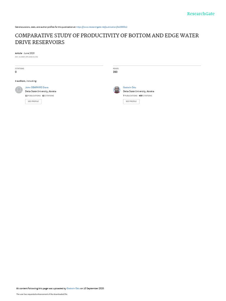 Comparative Study of Productivity of Bottom and Edge Water Drive ...