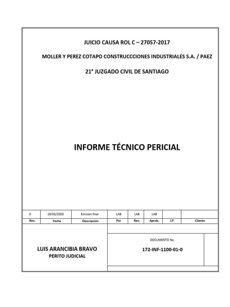 informe pericial | PDF | Ingeniero civil | Ingeniería