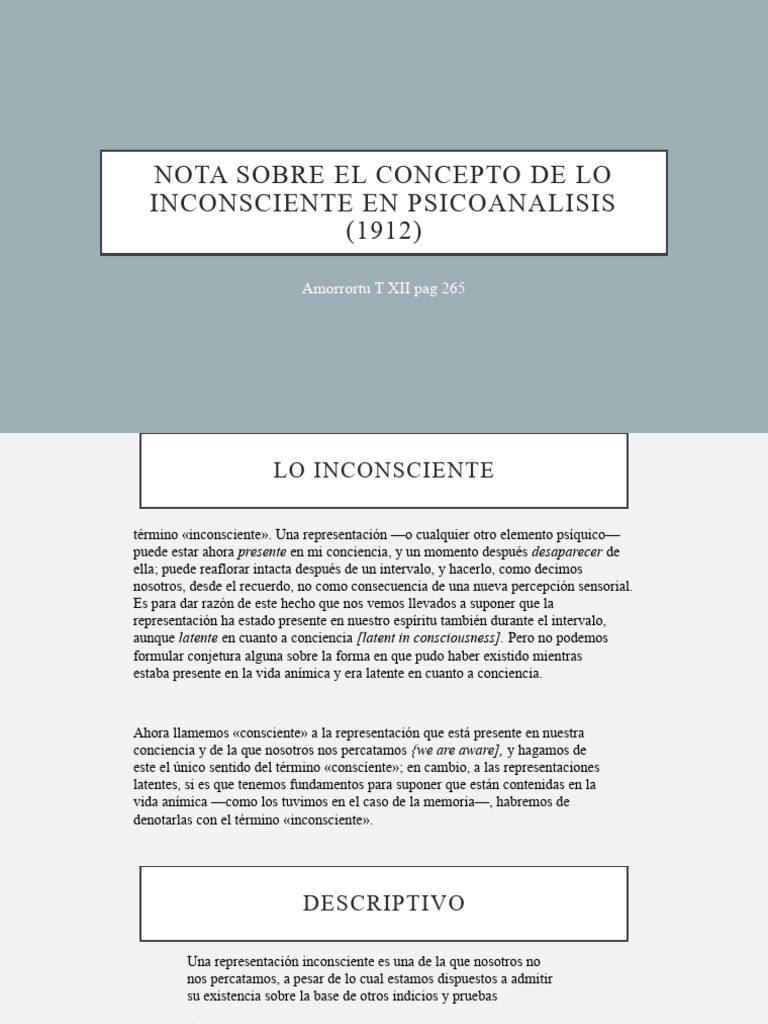 Lo Inconsciente 2 | PDF | Mente inconsciente | Psicoanálisis