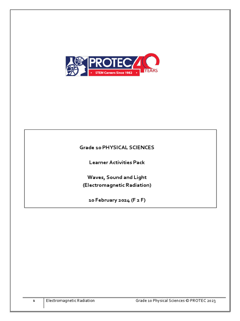 Grade 10 Electromagnetic Radiation Guide | PDF | Electromagnetic ...