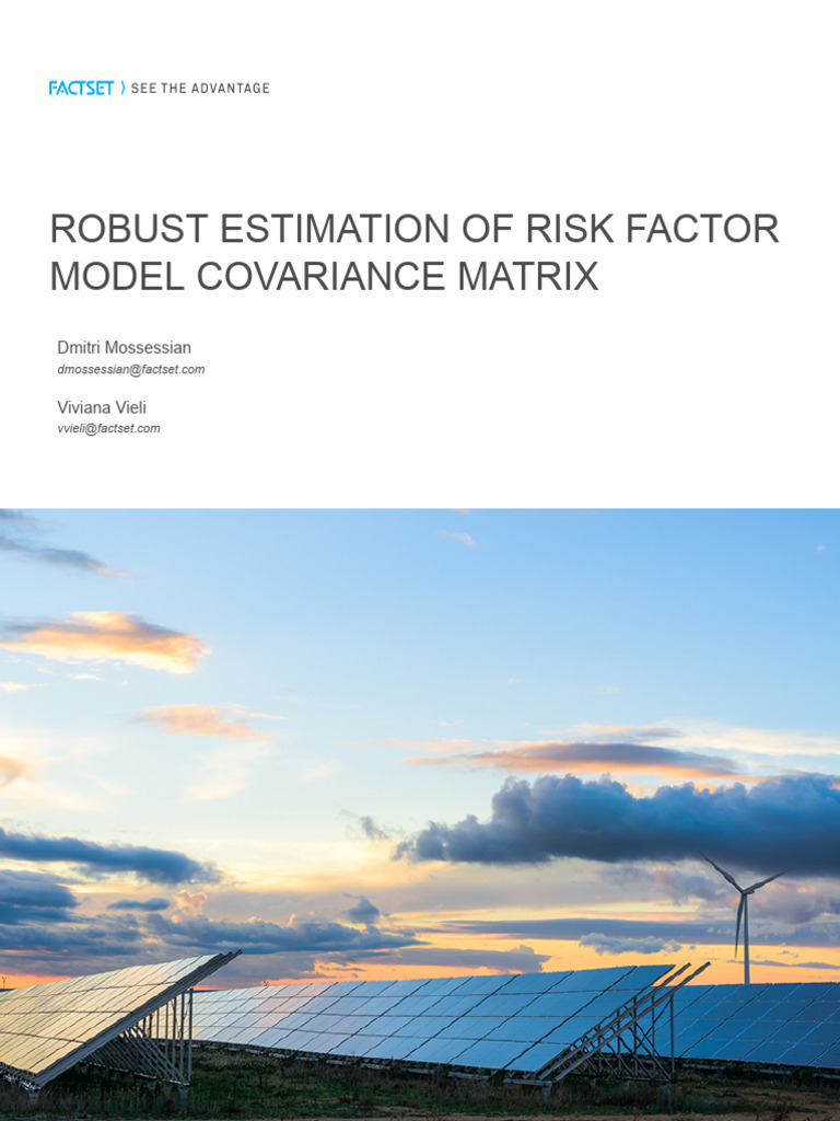 Robust Estimation Of Risk Factor Model Covariance Matrix Pdf Eigenvalues And Eigenvectors