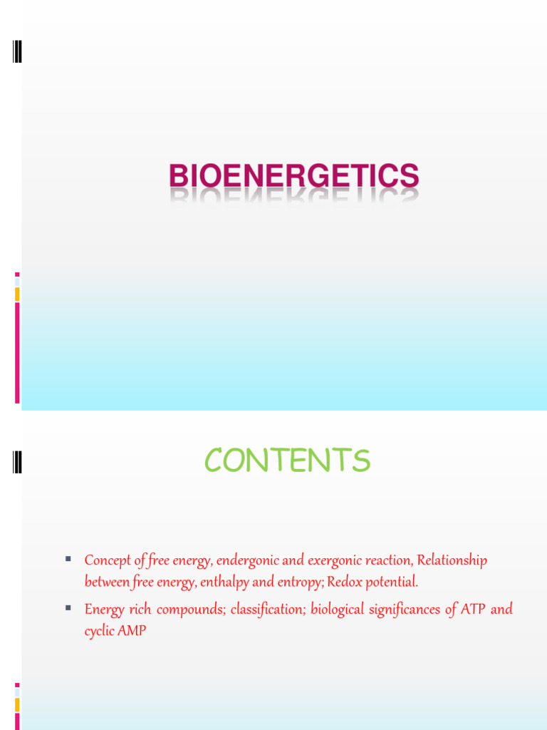 Bioenergetics | Download Free PDF | Gibbs Free Energy | Bioenergetics