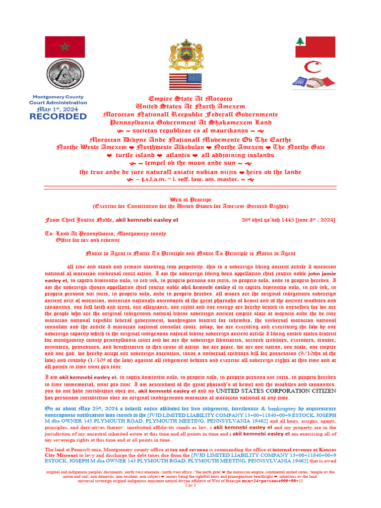 Writ 1 of Praecipe JVJD Limited Liability Company 13+00+11840+00+9 ...