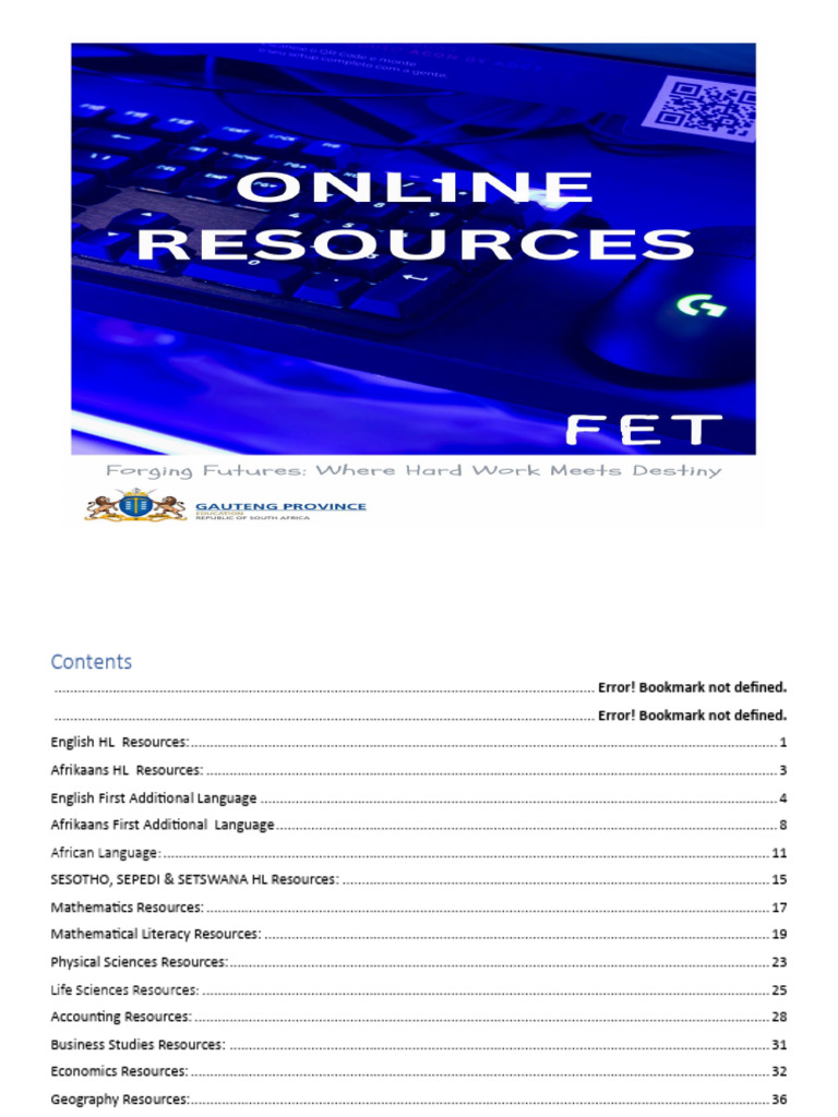 Fet Curriculum Online Resources Links | PDF
