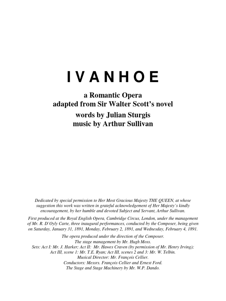 Opera for Royal and Noble Fans | PDF | Ivanhoe