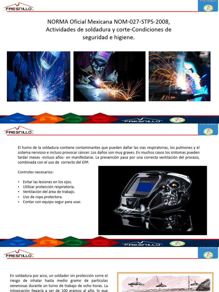 NORMA Oficial Mexicana NOM-027-STPS-2008, Actividades de soldadura y corte-Condiciones de ...